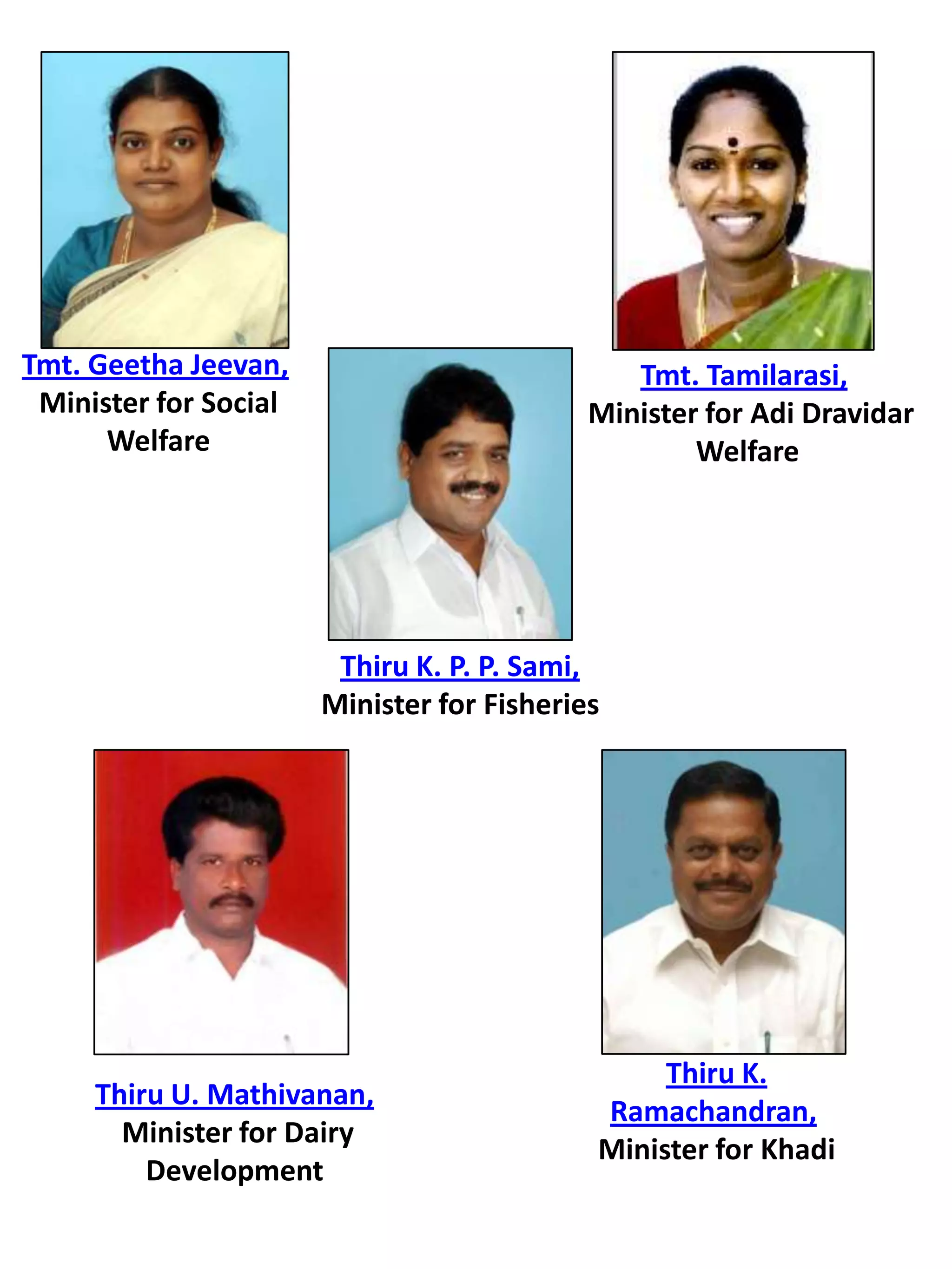 Ministers of tamilnadu | PPTX