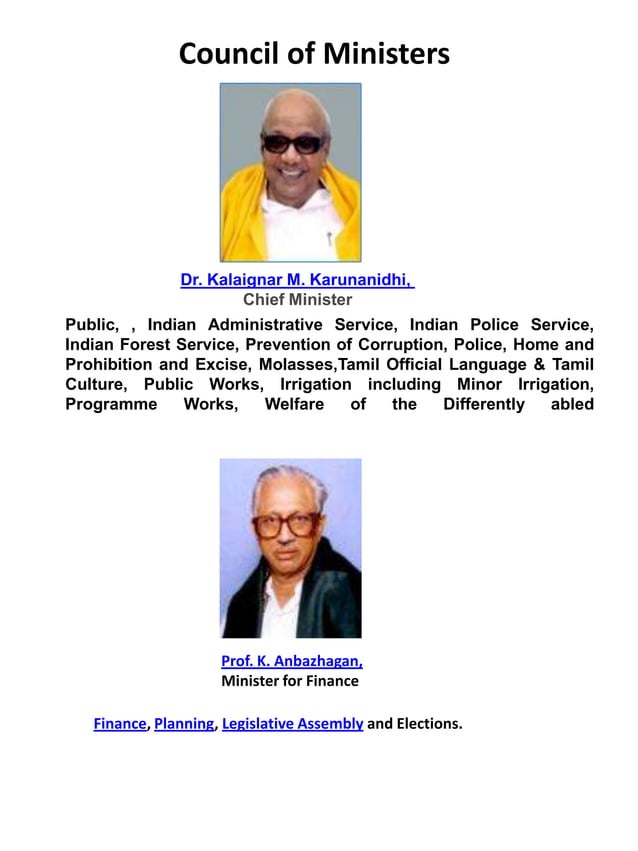 Ministers of tamilnadu | PPTX