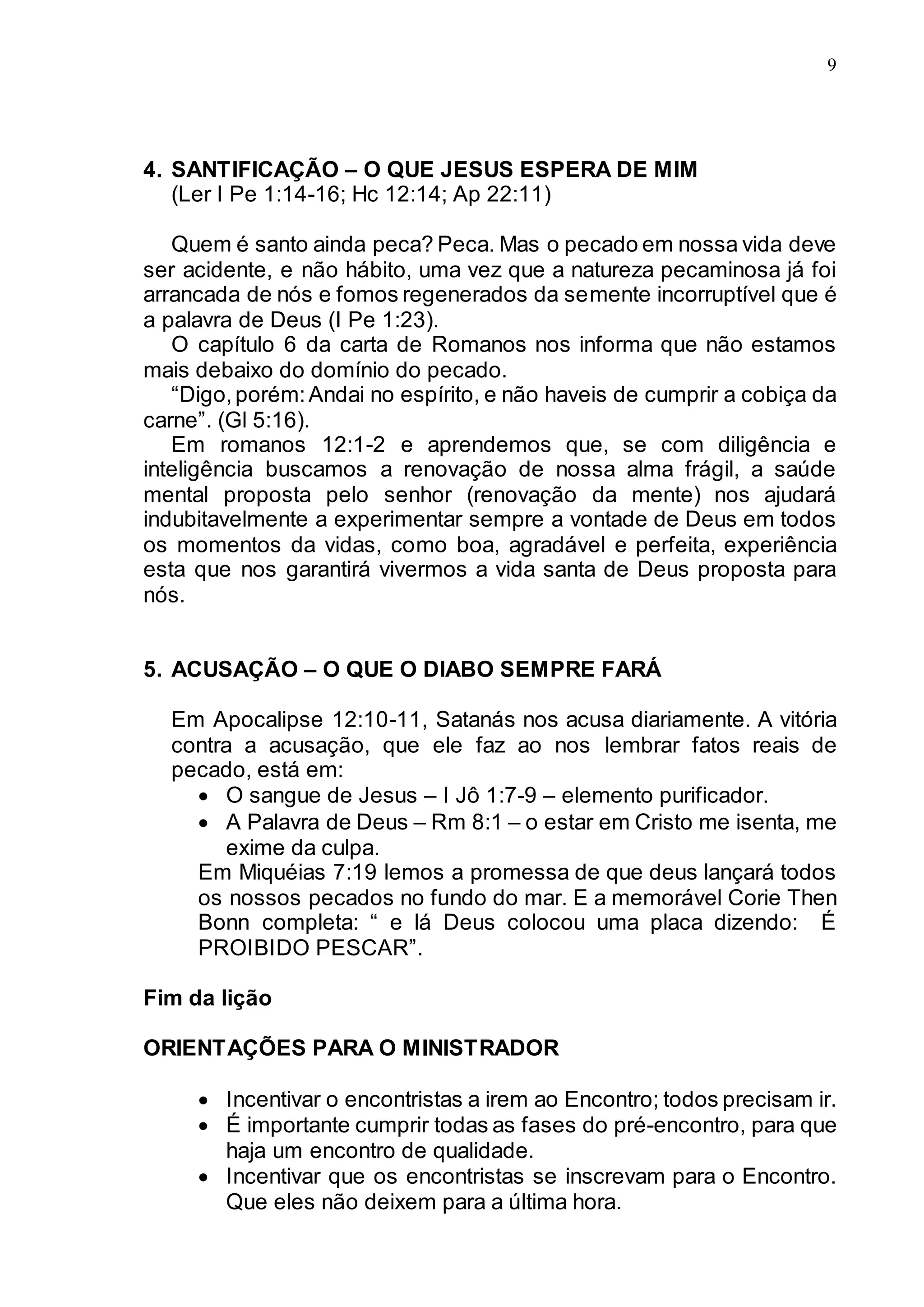 Ministrações do encontro | DOC