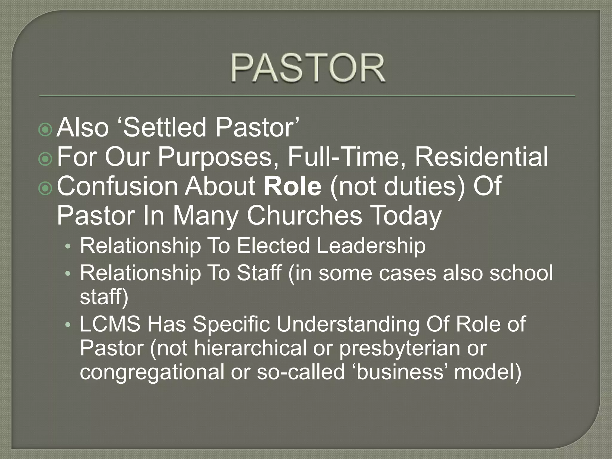 Ministry Configurations | PPTX