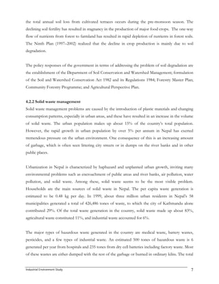 Study on assessment on improvement of industrial environment in nepal | PDF