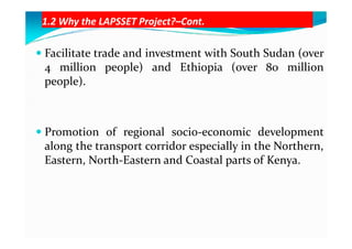 Ministry of transport 2nd transport and economic corridor-lapsset by p ...