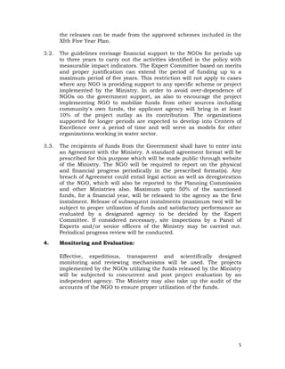 MINISTRY OF WATER RESOURCES-GUIDELINES FOR GRANTS-IN-AID TO NGOS | PDF