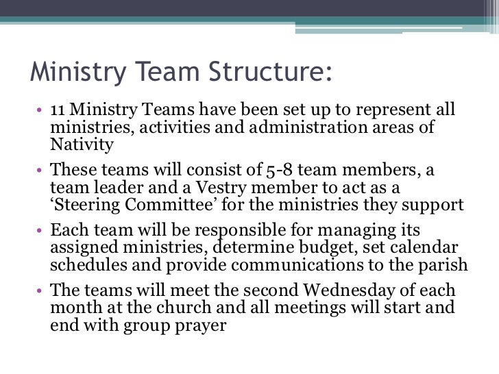 Ministry team review