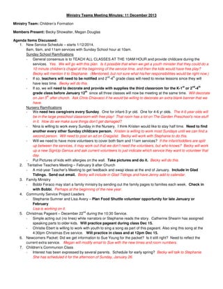 Ministry Teams Meetings Minutes Dec. 12, 2013 | PDF