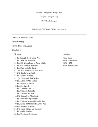 Minit mesy pertama 1 2016 | PDF