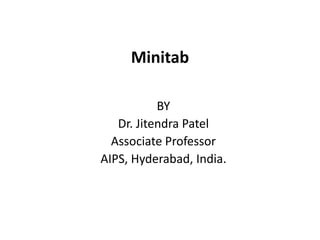Minitab- A statistical tool | PPTX