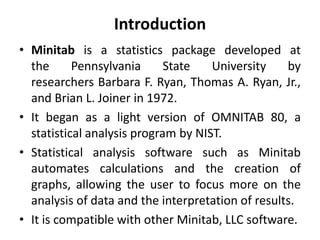 Minitab- A statistical tool | PPTX