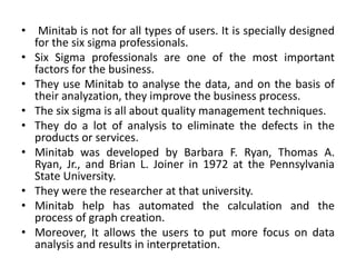 Minitab- A statistical tool | PPTX