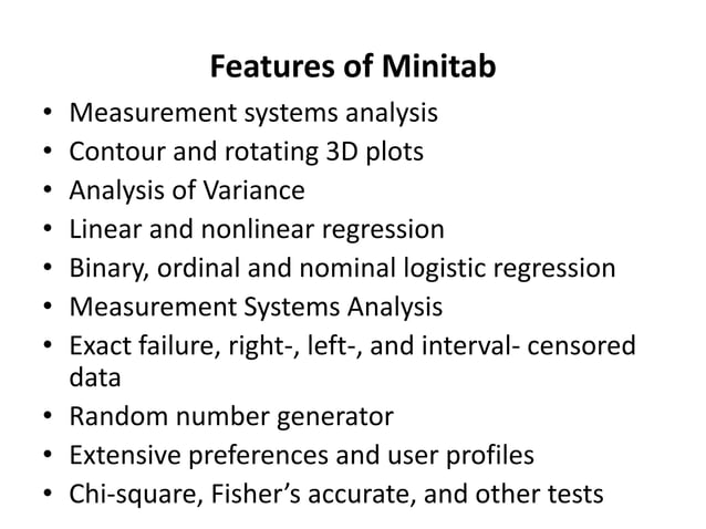 Minitab- A statistical tool | PPTX | Business Banking & Finance | Business