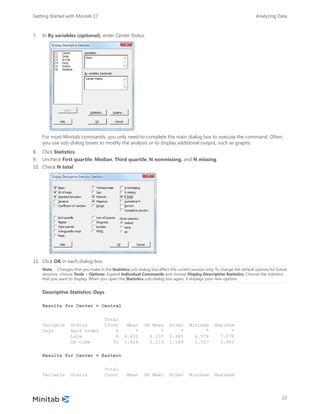 Minitab - getting started | PDF