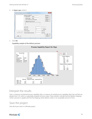 Minitab - getting started | PDF