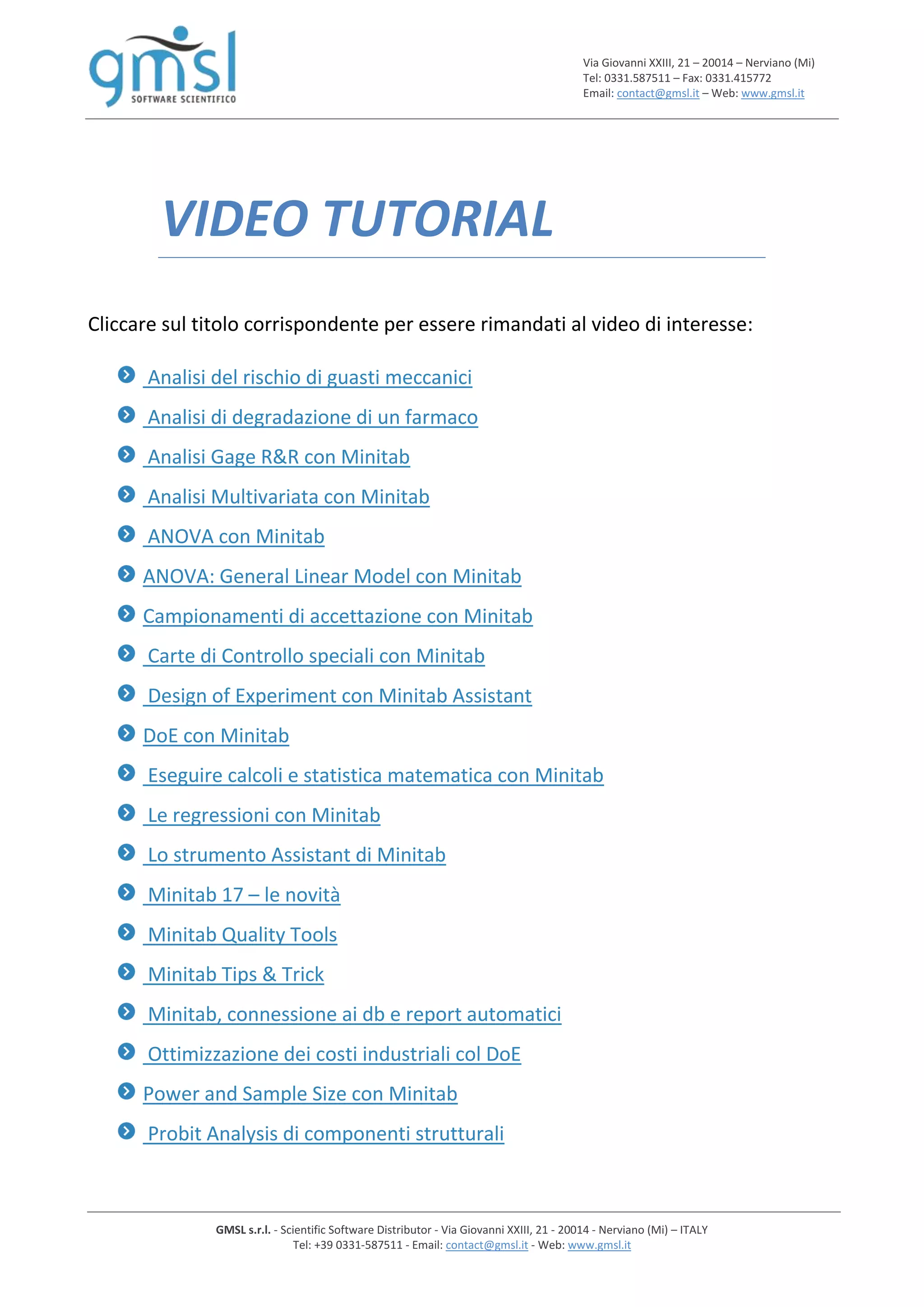 Minitab - video tutorial | PDF