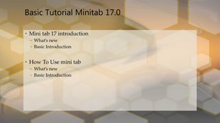 Minitab 17 | PPTX