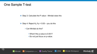 Minitab Preview Training: Introduction to t-Tests for Manufacturing | PDF