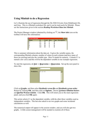Minitab release16 tutorial | PDF