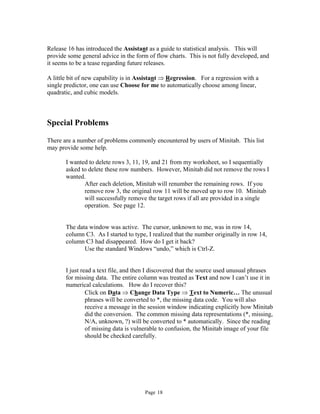 Minitab release16 tutorial | PDF