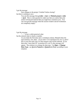 Minitab release16 tutorial | PDF