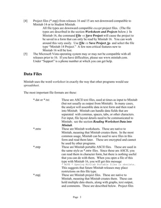 Minitab release16 tutorial | PDF