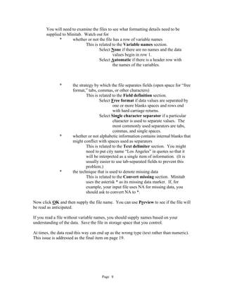 Minitab release16 tutorial | PDF