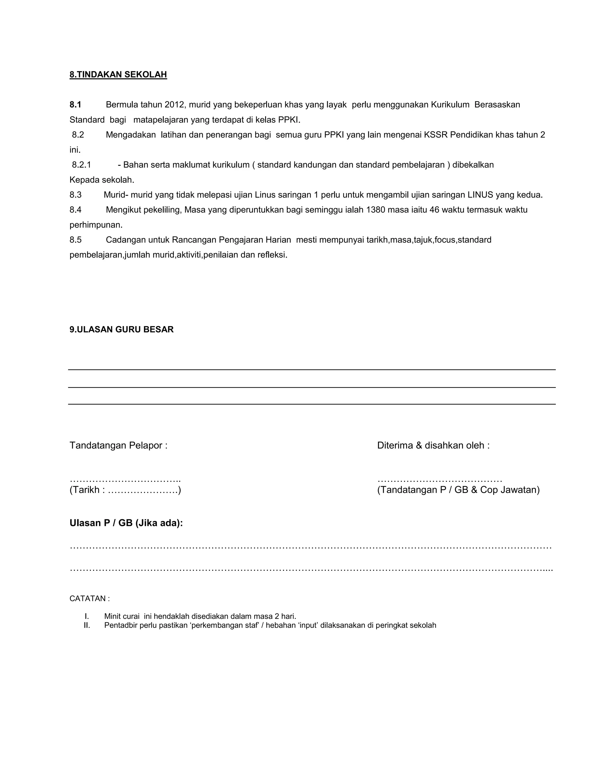 Minit curai kssr pk sk gusai | DOCX