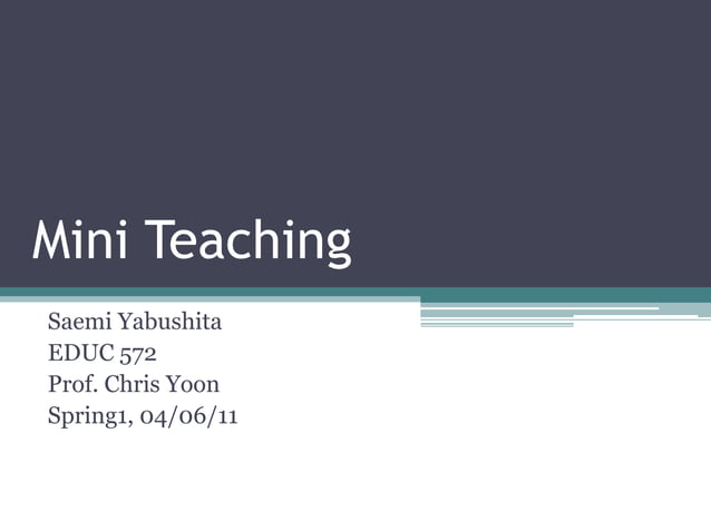 Mini teaching | PPTX