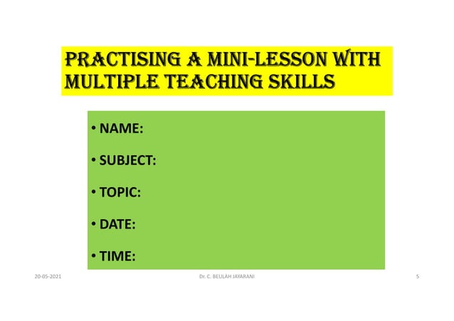 Mini teaching | PDF