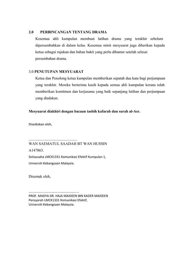 Minit mesyuarat 15 | DOC