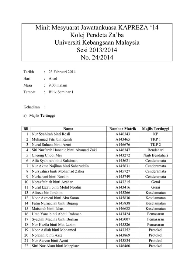 Minit mesyuarat 24 | PDF | Free Download