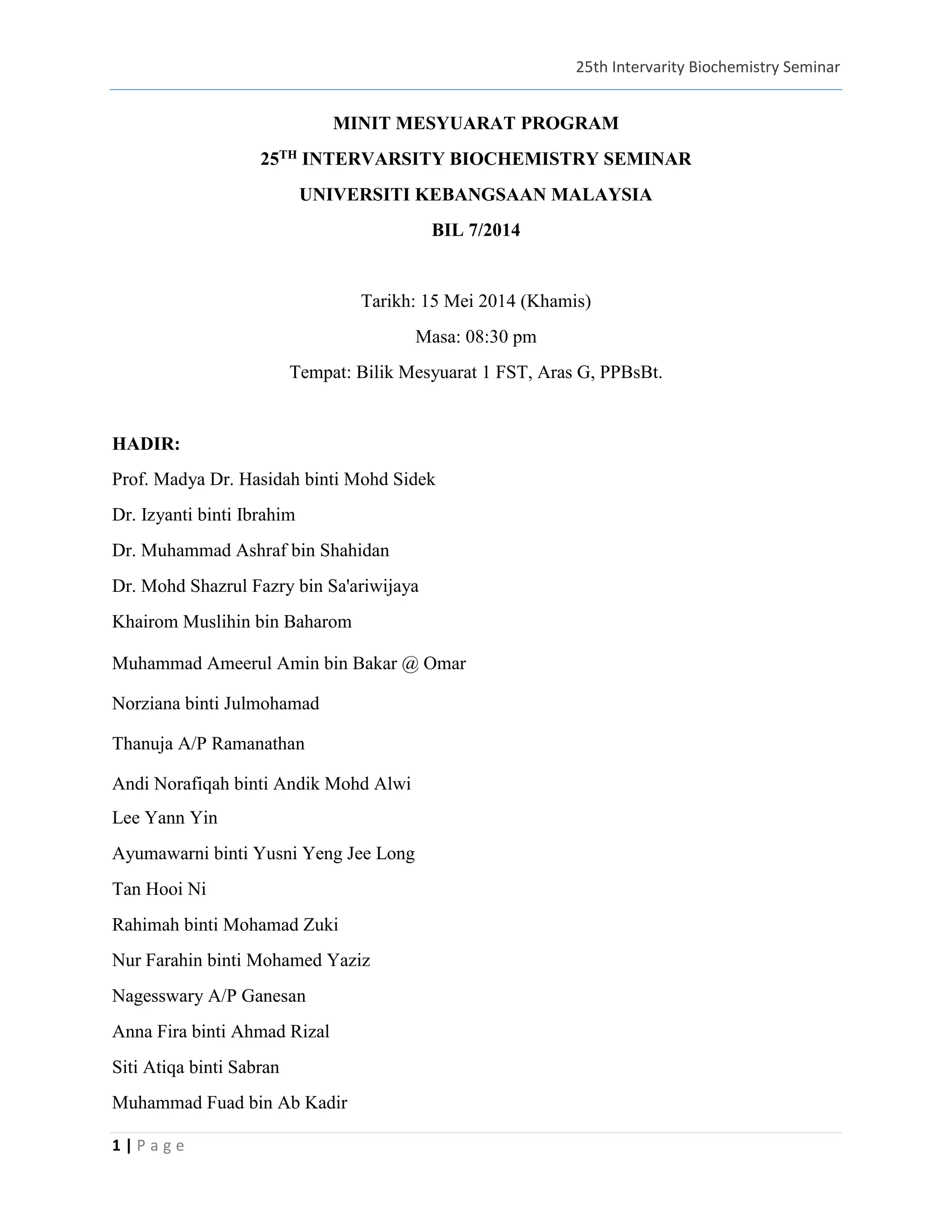 Minit mesyuarat 7 (pensyarah, ajk & mt ) | DOCX