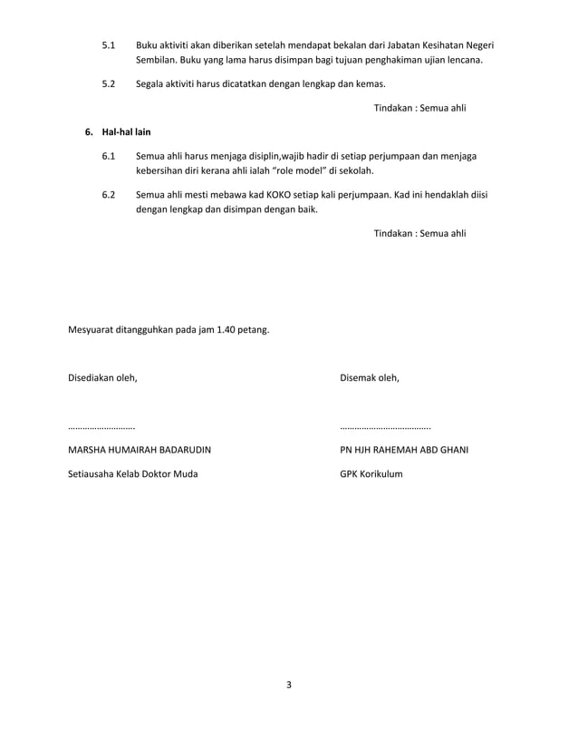 Minit mesyuarat agong kdm | PDF