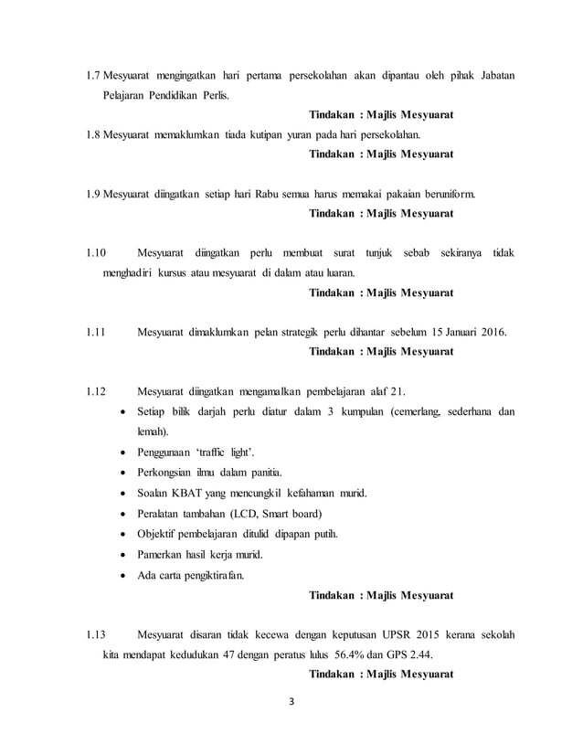 Minit mesyuarat kali pertama | DOCX