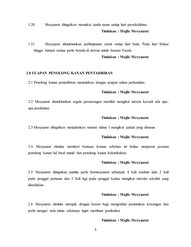 Minit mesyuarat kali pertama | DOCX