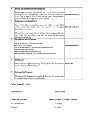 Minit mesyuarat panitia_sejarah | PDF