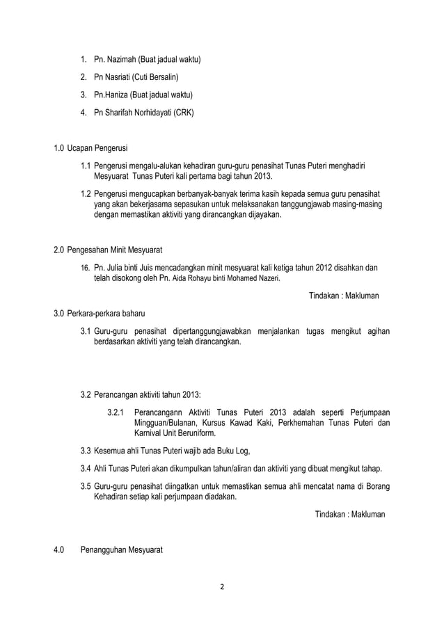 Minit mesyuarat pbm 3 | PDF