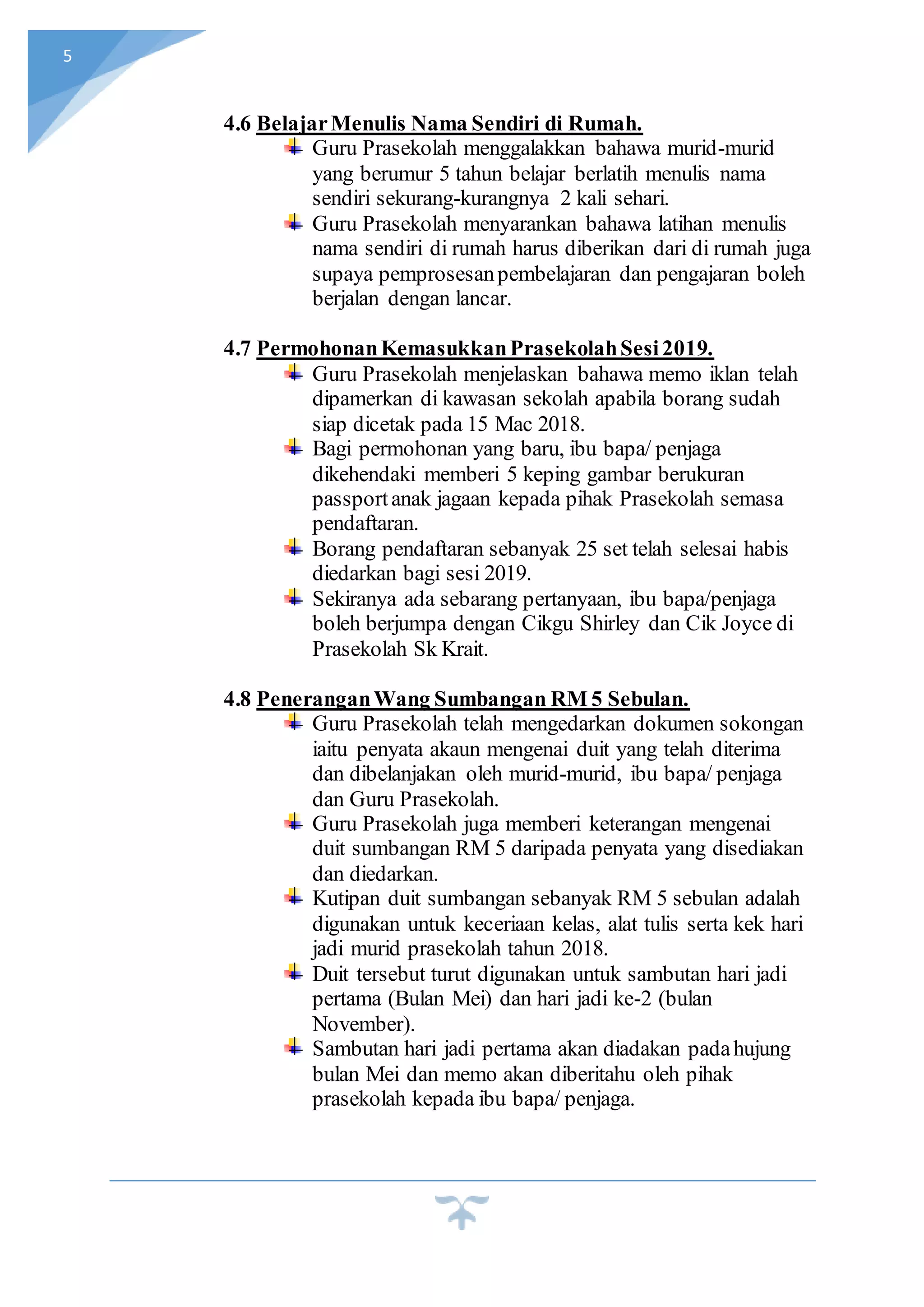 Minit mesyuarat permuafakatan Prasekolah 2018 ke 2 | DOCX