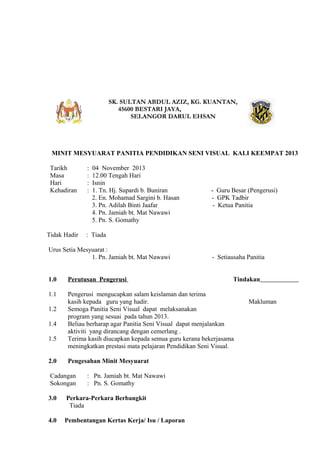 Minit panitia sains | PDF