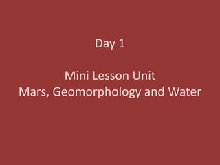 Mini Lesson on Mars' Geomorphology | PPTX