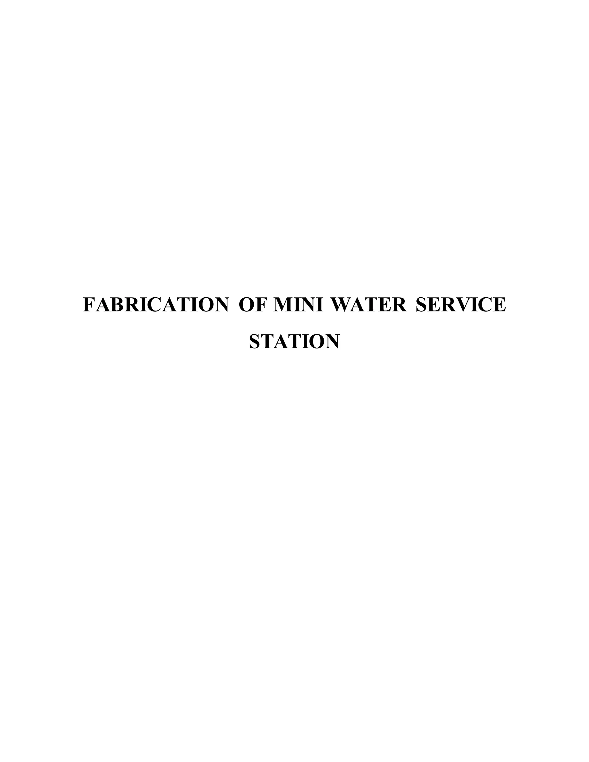 Mini water service station | DOCX