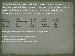 Sentence Fragments | PPT