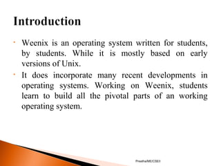 Educational operating system-Minix&Weenix | PPT