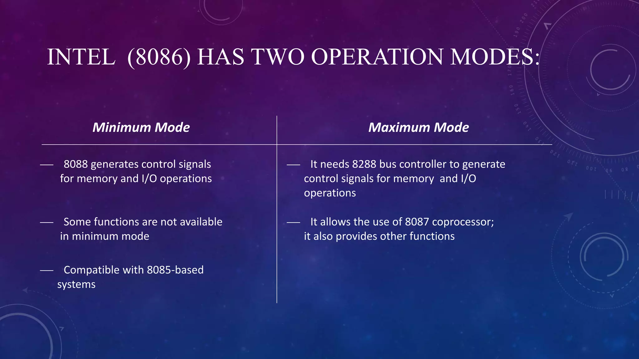 Minimum Modes and Maximum Modes of 8086 Microprocessor | PPTX