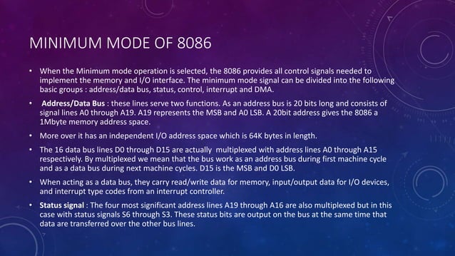 Minimum Modes and Maximum Modes of 8086 Microprocessor | PPTX