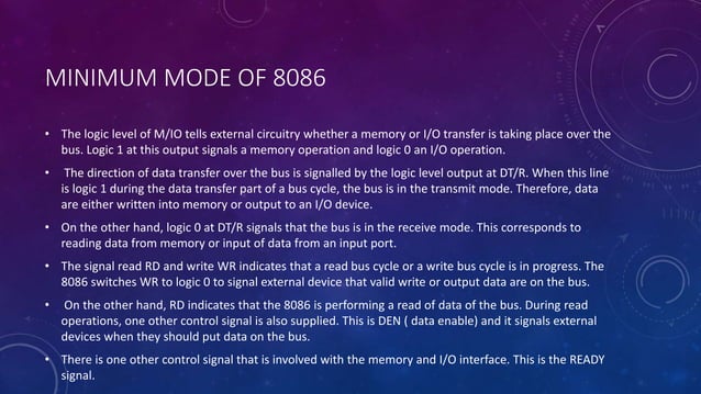 Minimum Modes and Maximum Modes of 8086 Microprocessor | PPTX