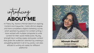 Freelance Content Writer in Kerala | Minnah Sherrif | PPT