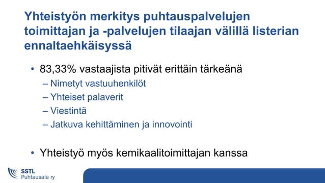 Listerian hallinta puhtausalan näkökulmasta | PPT