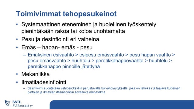 Listerian hallinta puhtausalan näkökulmasta | PPT