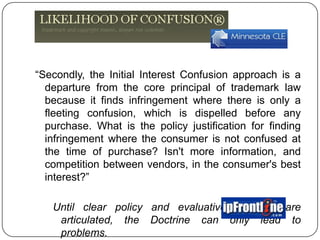 “A Focus on Initial Interest Confusion, Post-Sale Confusion and Related ...