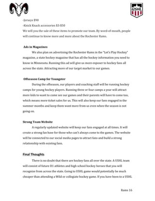 Minnesota USHL Team - Rochester Rams | PDF