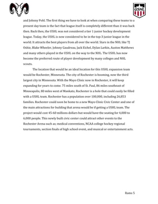 Minnesota USHL Team - Rochester Rams | PDF
